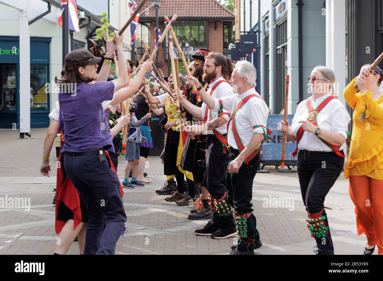 Folk music, clog dancing, Morris Dancers - colourful scenes from ...