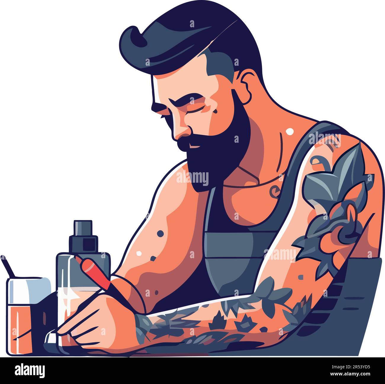 Adult tattooed Stock Vector Images - Alamy