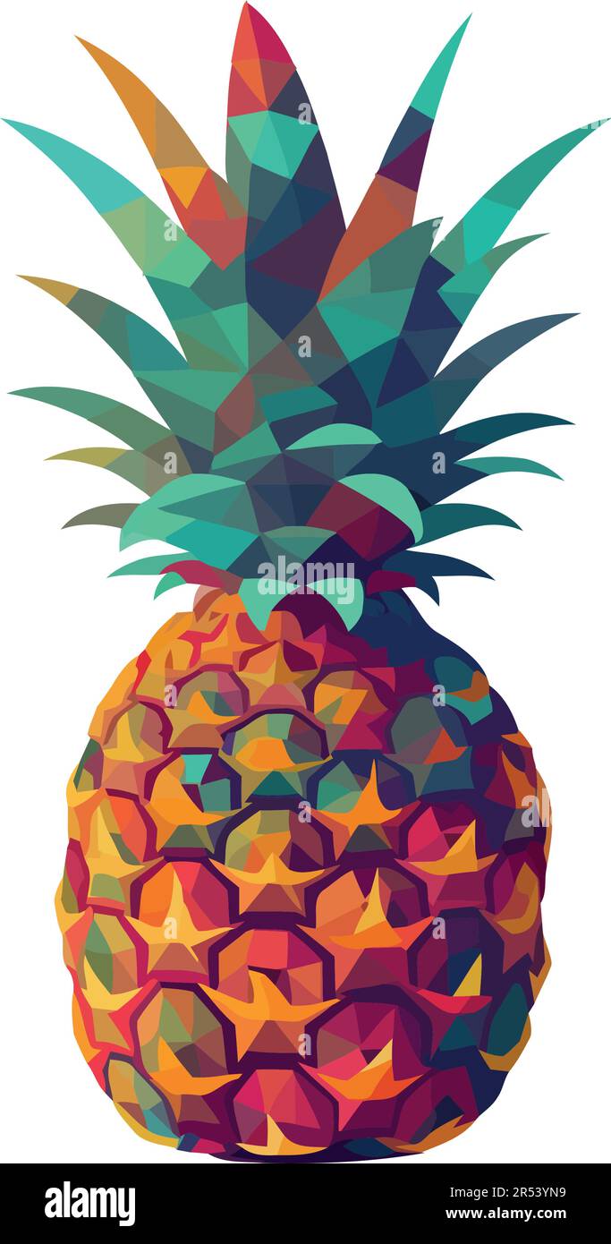 Fresh tropical fruit pineapple eating Stock Vector Image & Art - Alamy