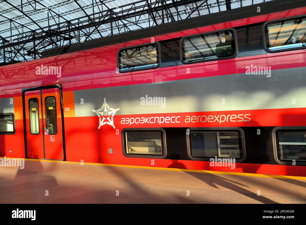 Russian Federation. Moscow. Aeroexpress electric train to Sheremetyevo ...