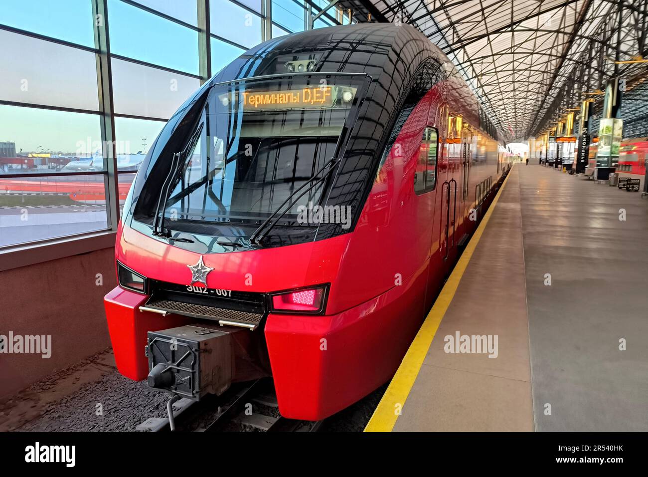 Russian Federation. Moscow. Aeroexpress electric train to Sheremetyevo ...