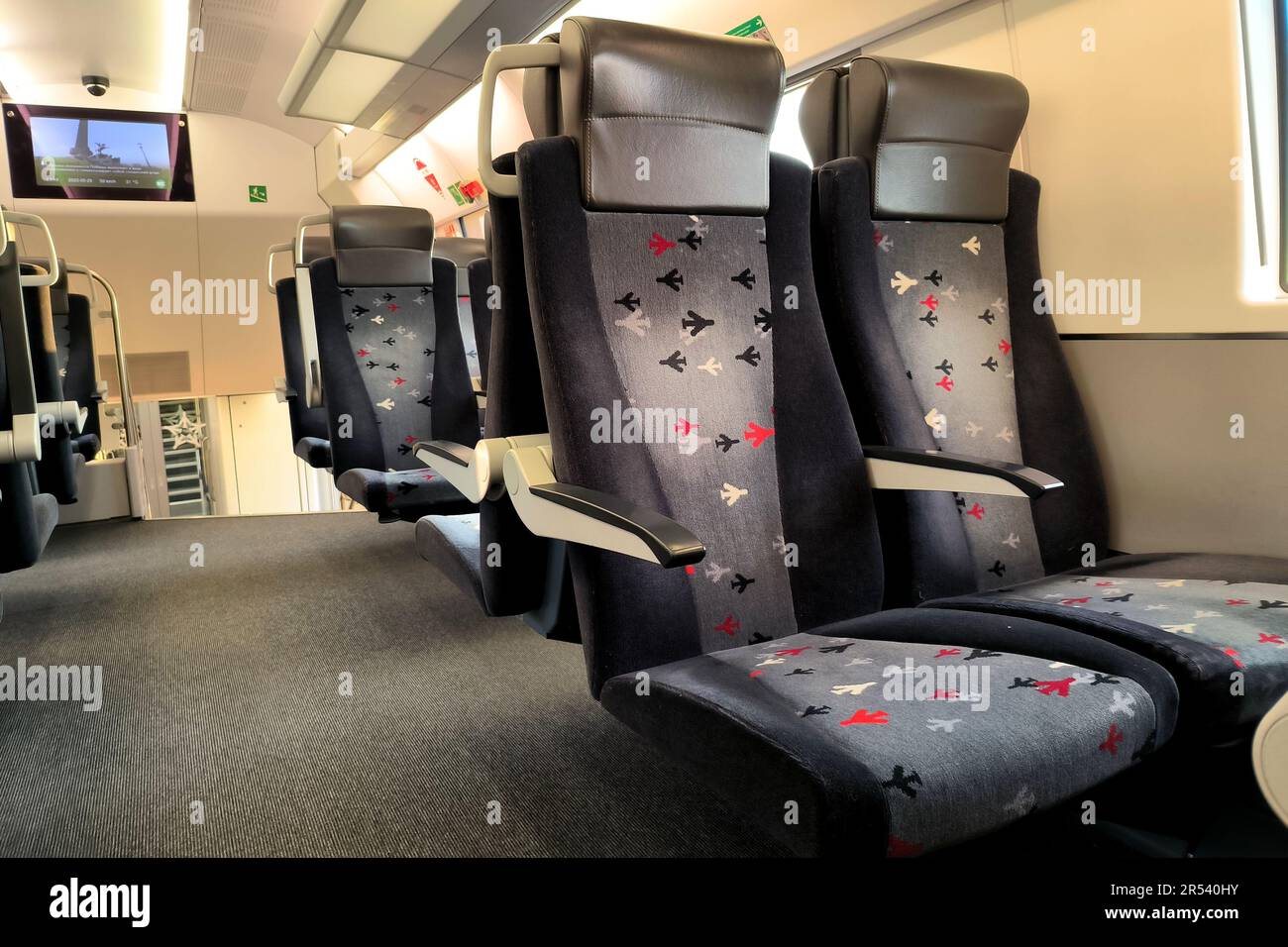 Russian Federation. Moscow. Aeroexpress electric train to Sheremetyevo ...