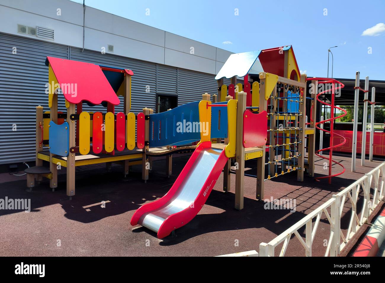 Russian Federation. Moscow. Children's playground (slide Stock Photo ...