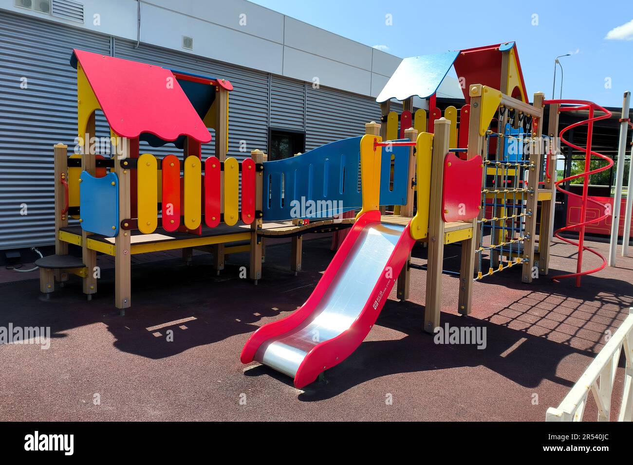 Russian Federation. Moscow. Children's playground (slide Stock Photo ...