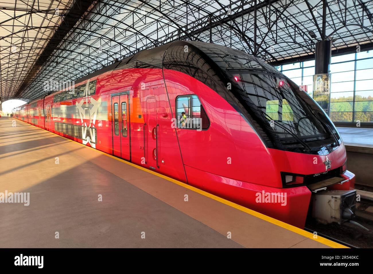 Russian Federation. Moscow. Aeroexpress electric train to Sheremetyevo ...
