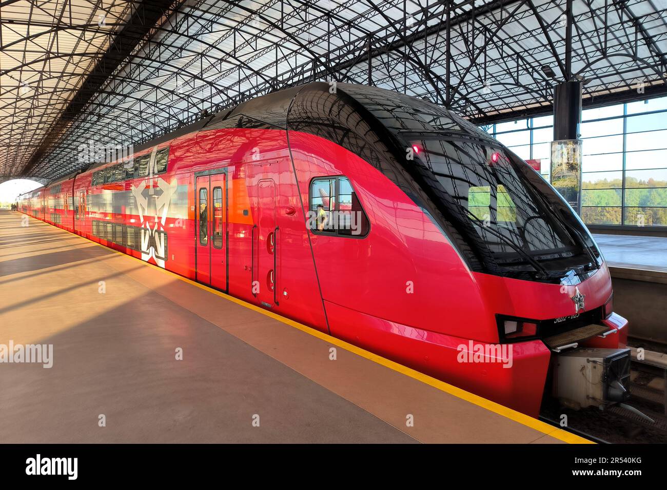 Russian Federation. Moscow. Aeroexpress electric train to Sheremetyevo ...