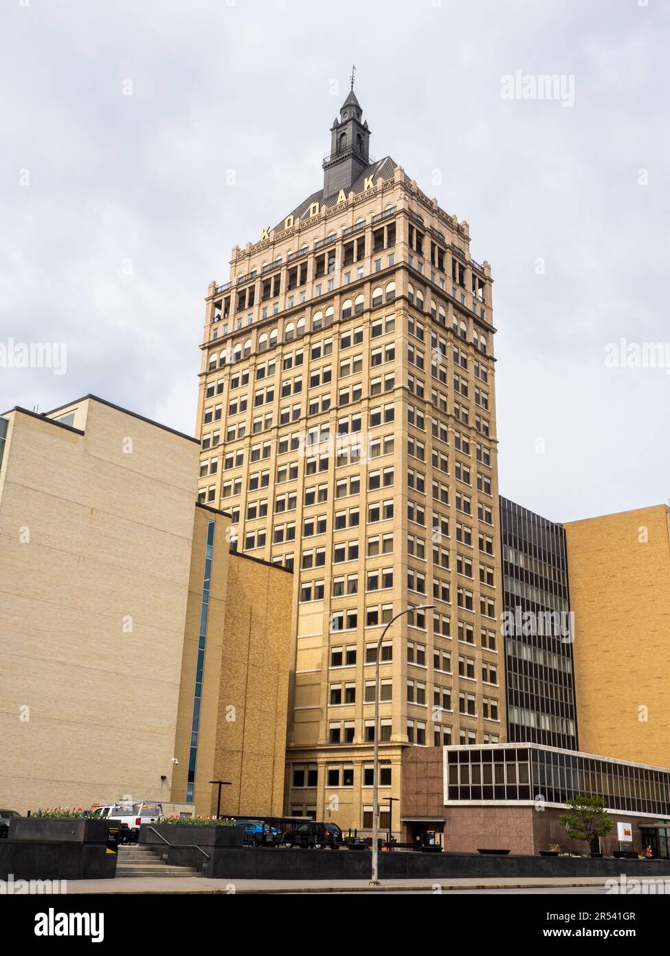 Rochester New York USA - 04 28 2023: Standing on Platt Street, the ...