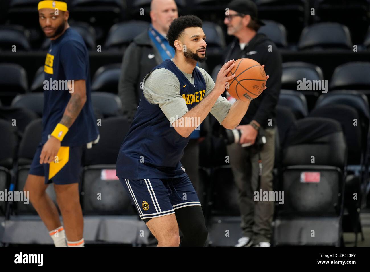 Denver Nuggets guard Jamal Murray (27) as players take part in practice ...