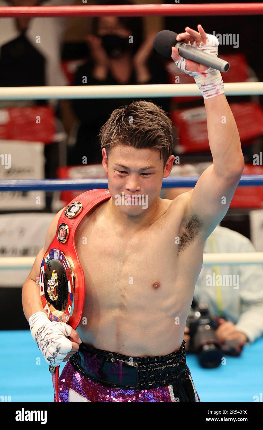 Hayato Tsutsumi of Japan celebrates during OPBF (Oriental and Pacific ...