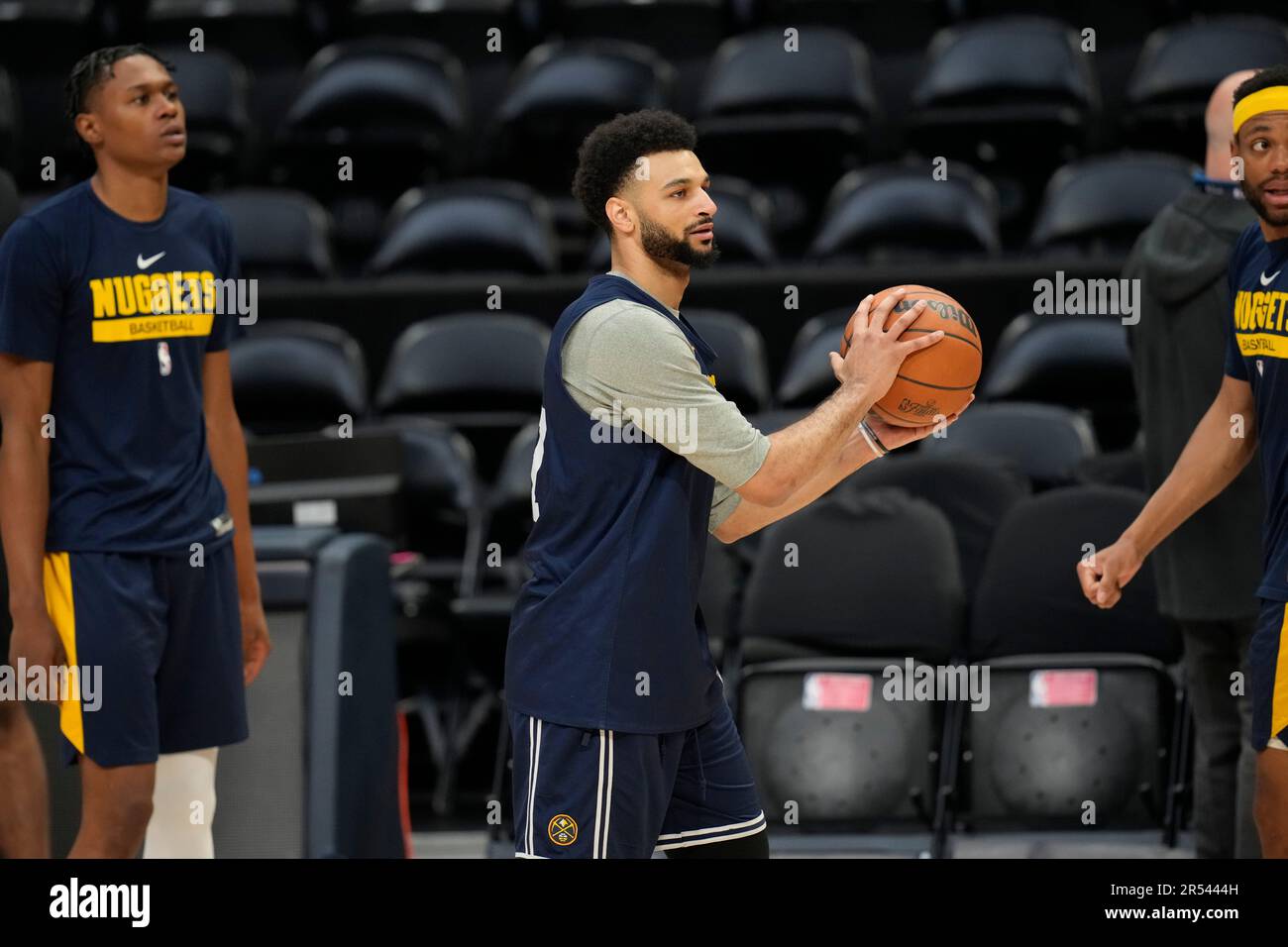 Denver Nuggets guard Jamal Murray (27) as players take part in practice ...