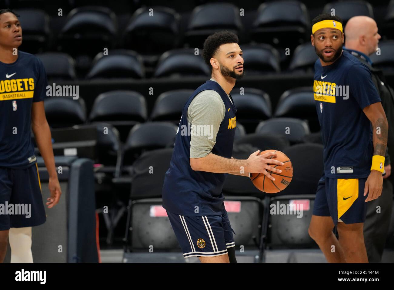 Denver Nuggets guard Jamal Murray (27) as players take part in practice ...