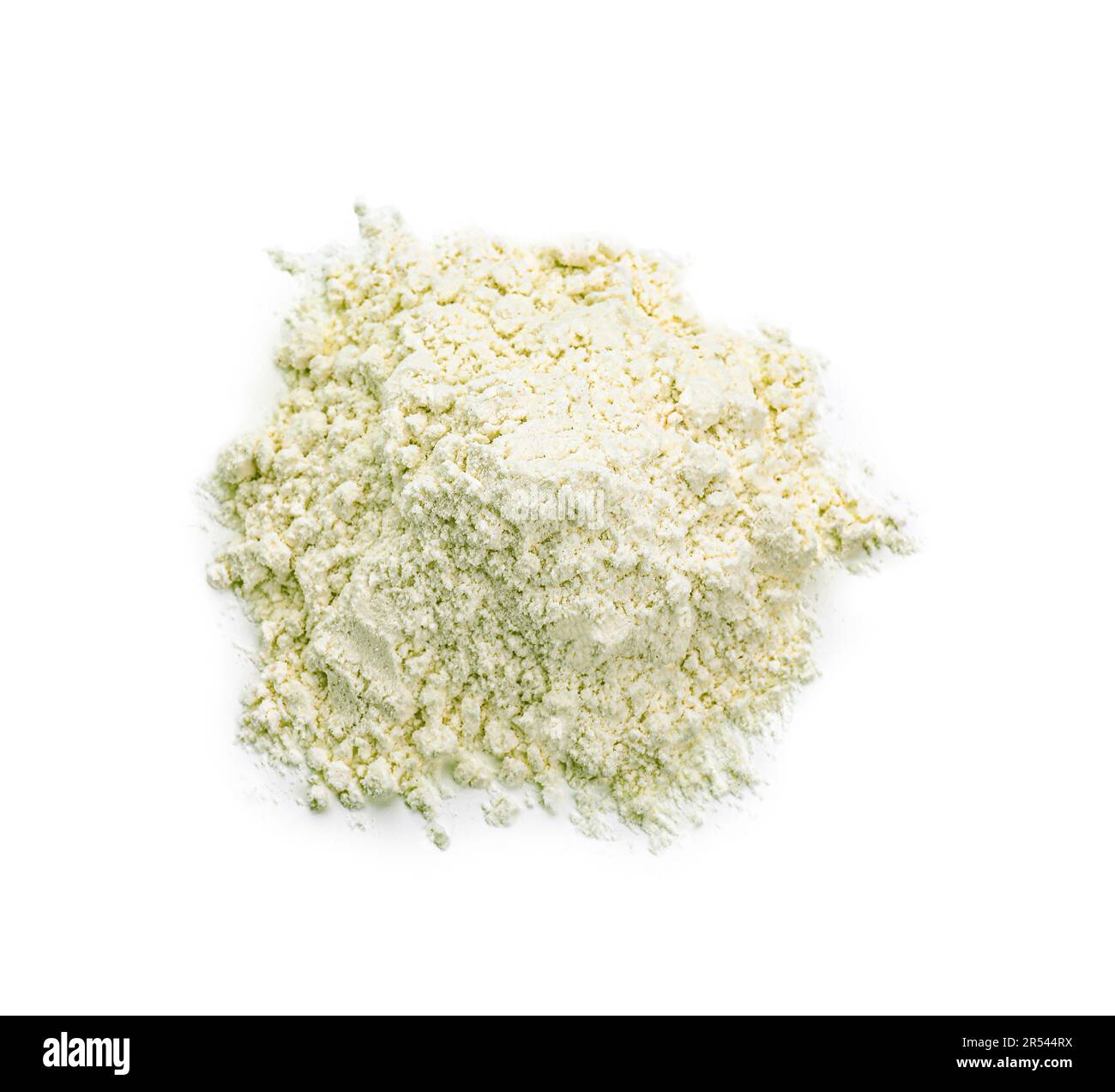 Pile of mung bean flour isolated on white, top view Stock Photo - Alamy