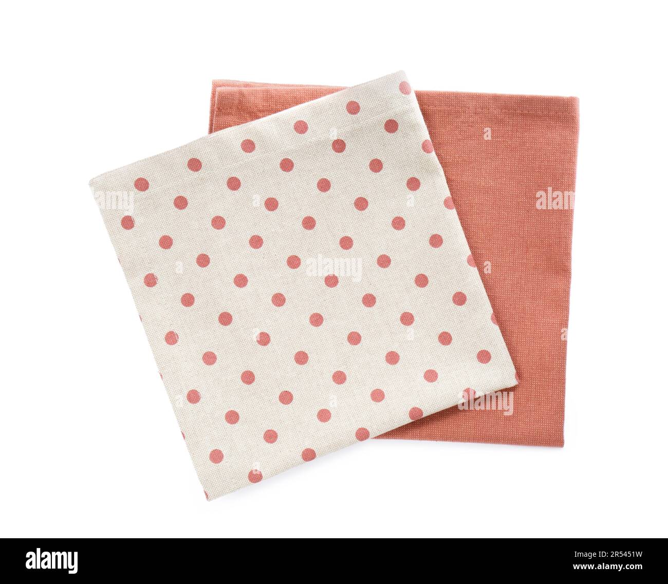 Fabric napkins for table setting isolated on white, top view Stock ...