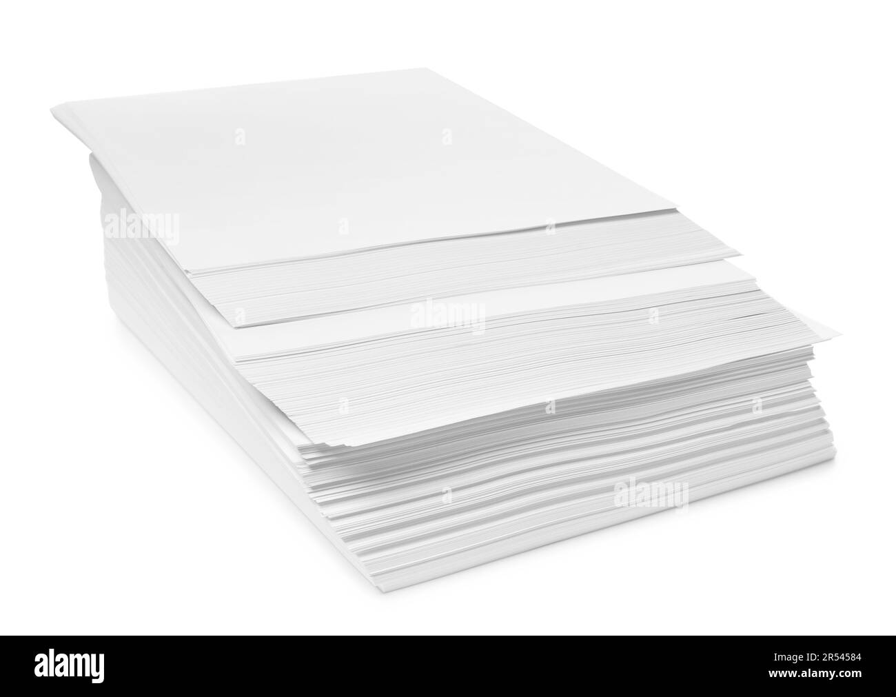 Stack of paper sheets isolated on white Stock Photo - Alamy
