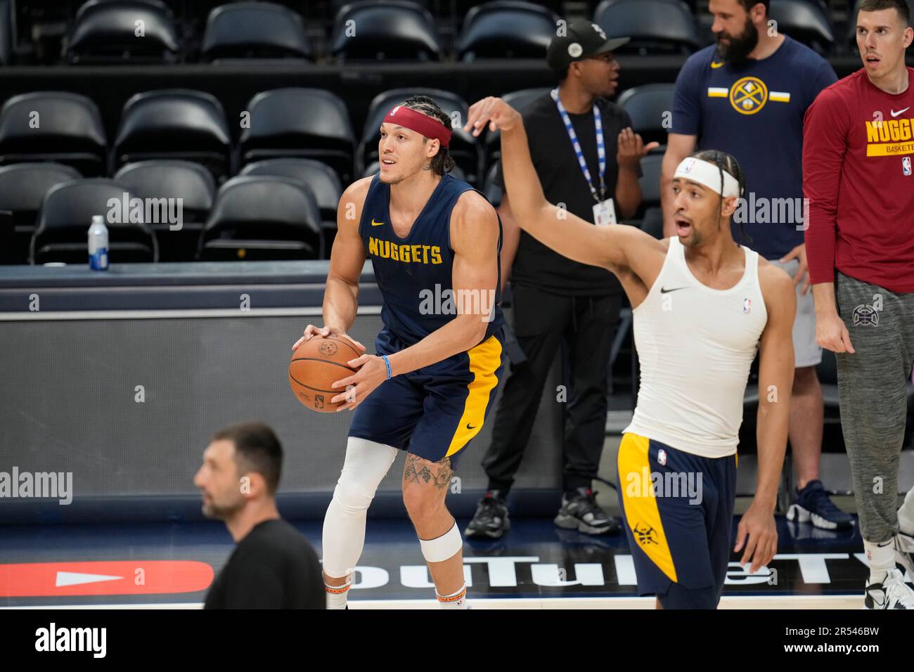 Denver Nuggets forward Aaron Gordon (50) as players take part in practice for Game 1 of the NBA ...