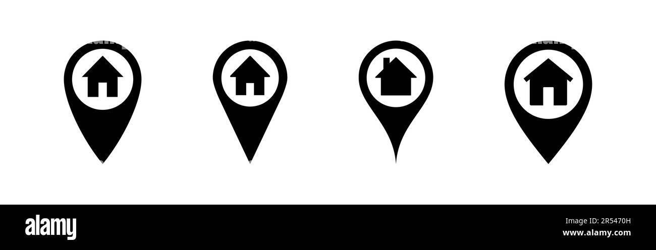 Address icon set. home location icon vector Stock Vector Image & Art ...