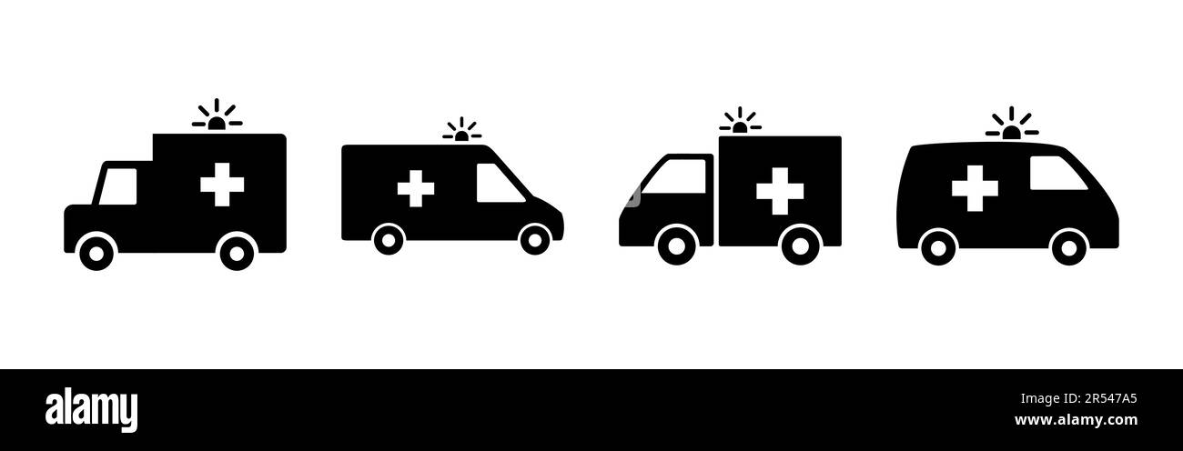 Ambulance icon set. ambulance truck icon vector. ambulance car Stock ...
