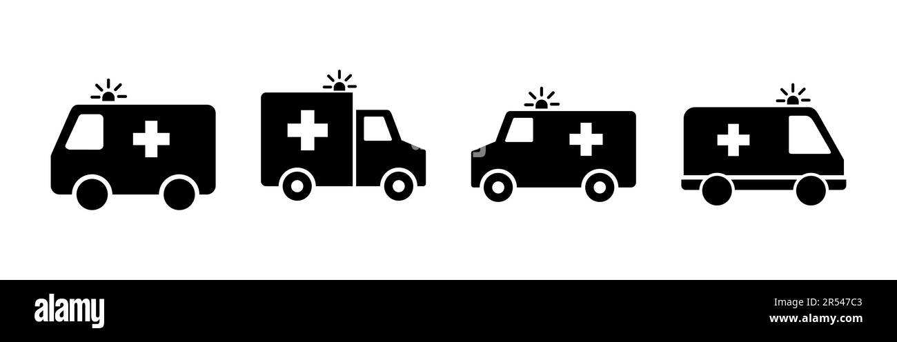 Ambulance icon set. ambulance truck icon vector. ambulance car Stock ...