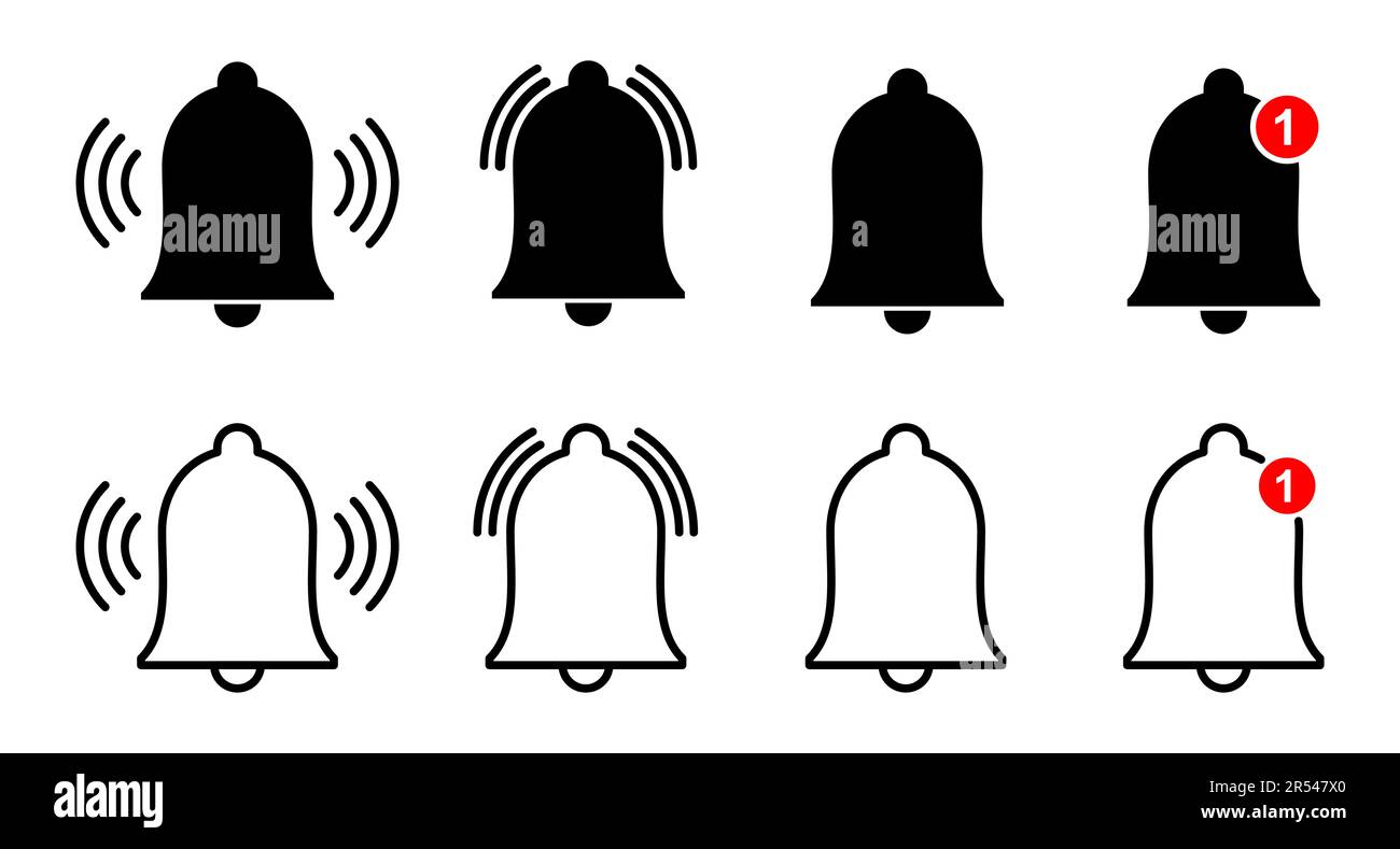 Bell Icon set. Notification icon for your web site design Stock Vector ...