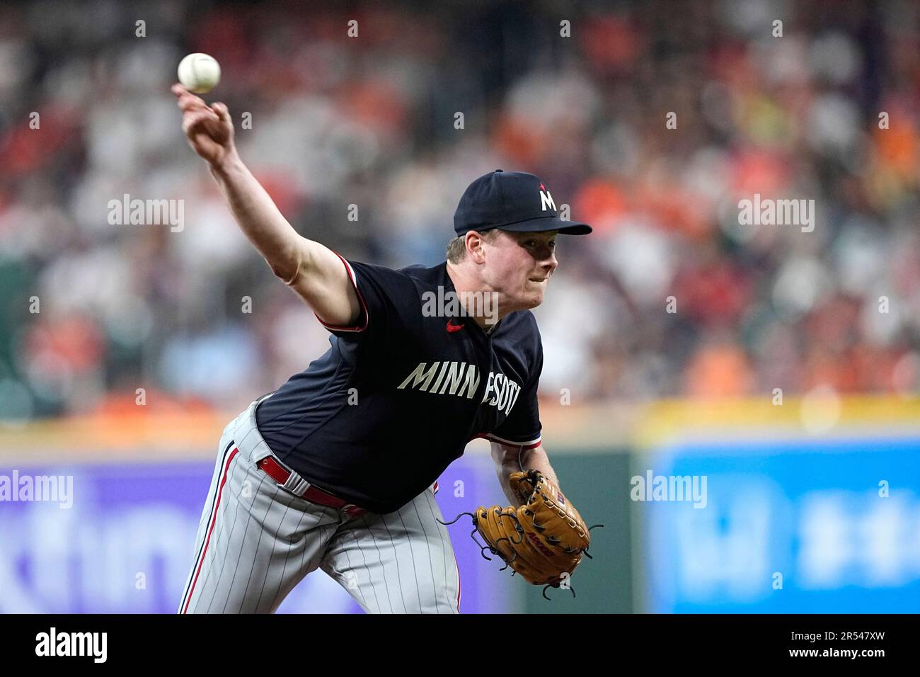 Minnesota Twins starting pitcher Louie Varland throws against the ...