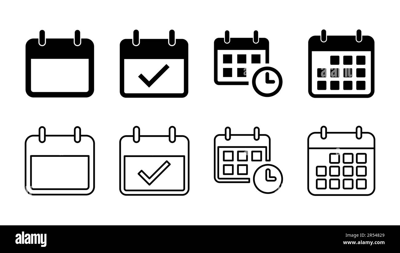 Calendar icon set. Calender symbol. calendar vector icon Stock Vector ...