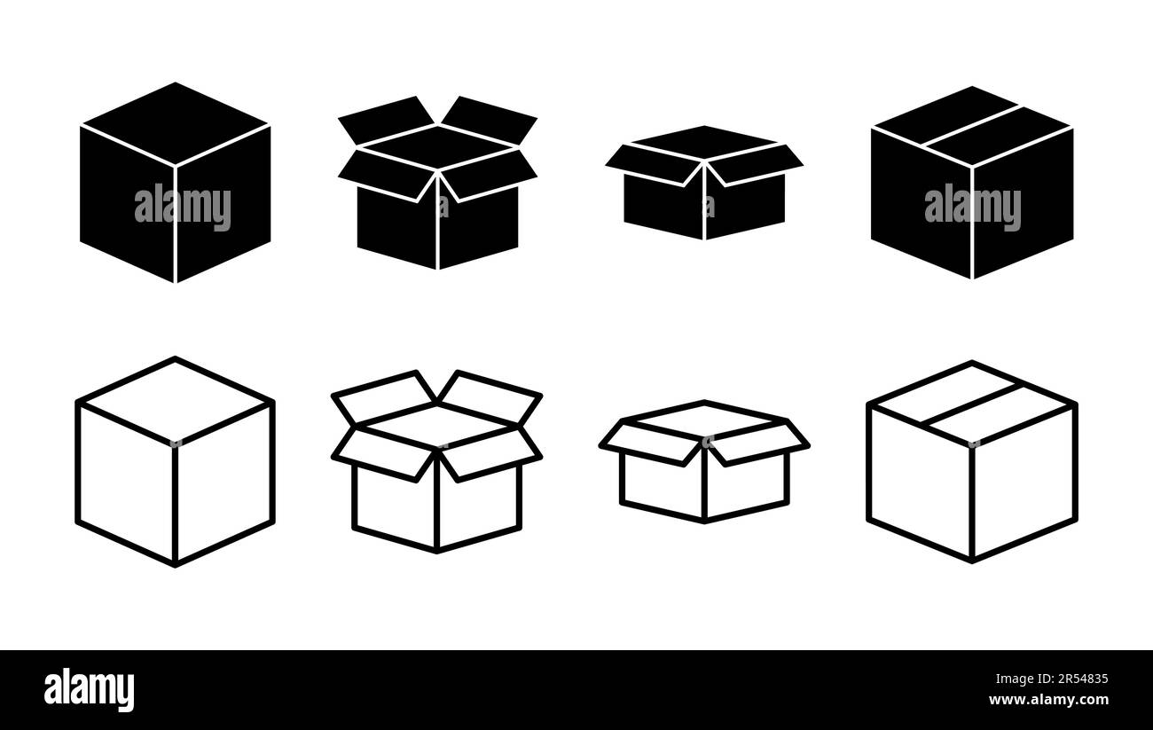 Box icon set. box vector icon, package, parcel Stock Vector Image & Art ...