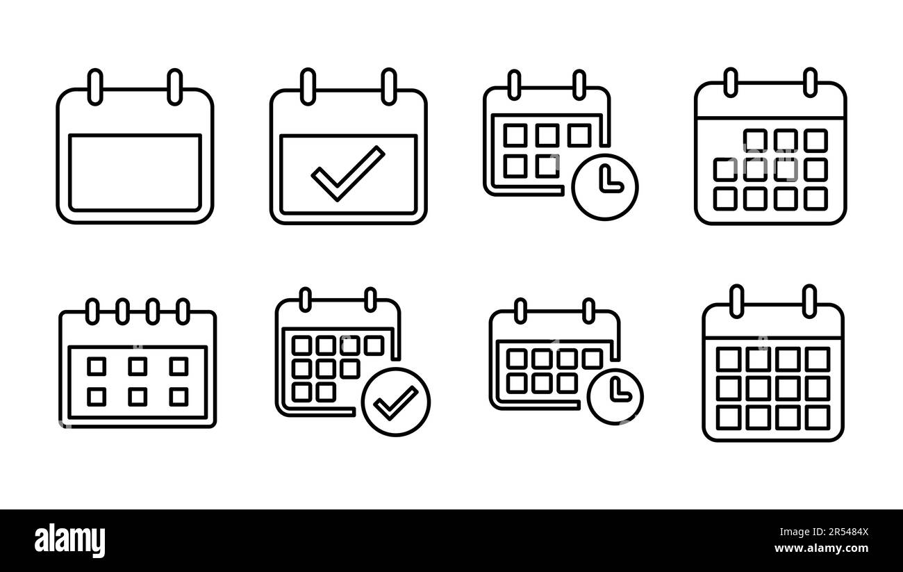 Calendar icon set. Calender symbol. calendar vector icon Stock Vector ...
