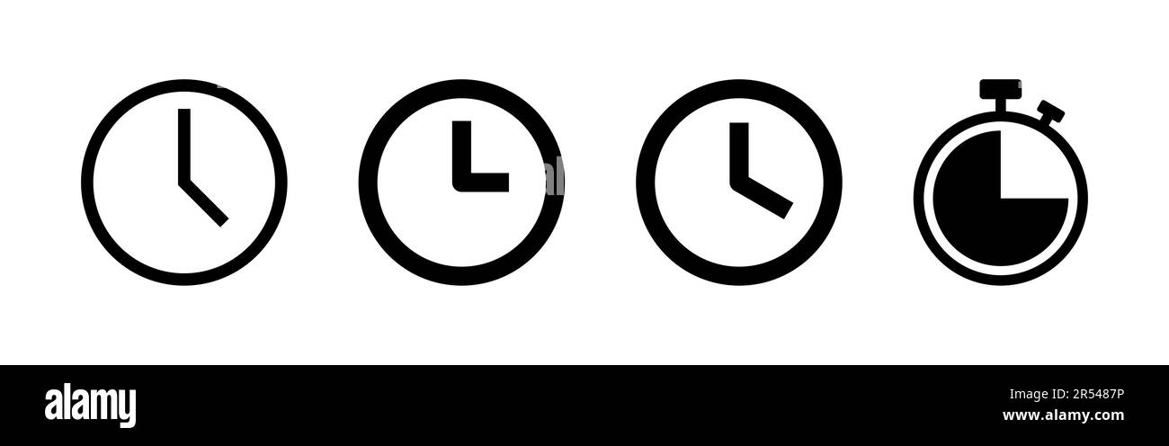 Clock icon set. Time icon vector. watch icon symbol Stock Vector Image ...