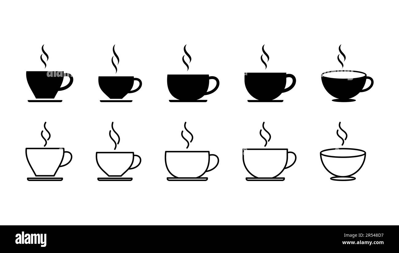 coffee cup icon set. cup a coffee icon vector Stock Vector Image & Art ...