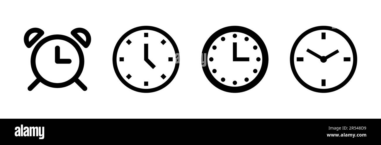 Clock icon set. Time icon vector. watch icon symbol Stock Vector Image ...