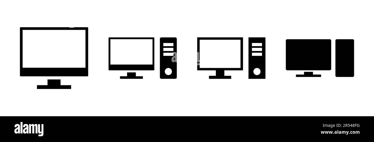 Computer icon set. computer monitor icon vector Stock Vector Image & Art - Alamy