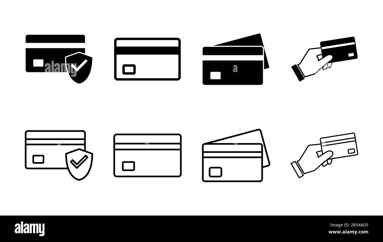 Credit card icon set. Credit card payment icon vector Stock Vector ...