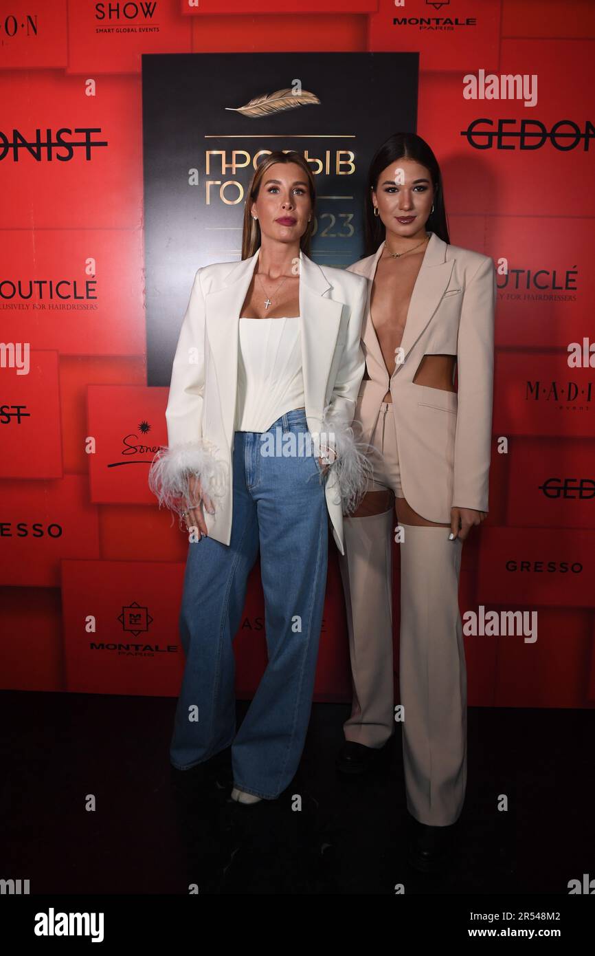 Moscow. Singer Keti Topuria (left) at the Breakthrough of the Year 2023 awards ceremony at the ...