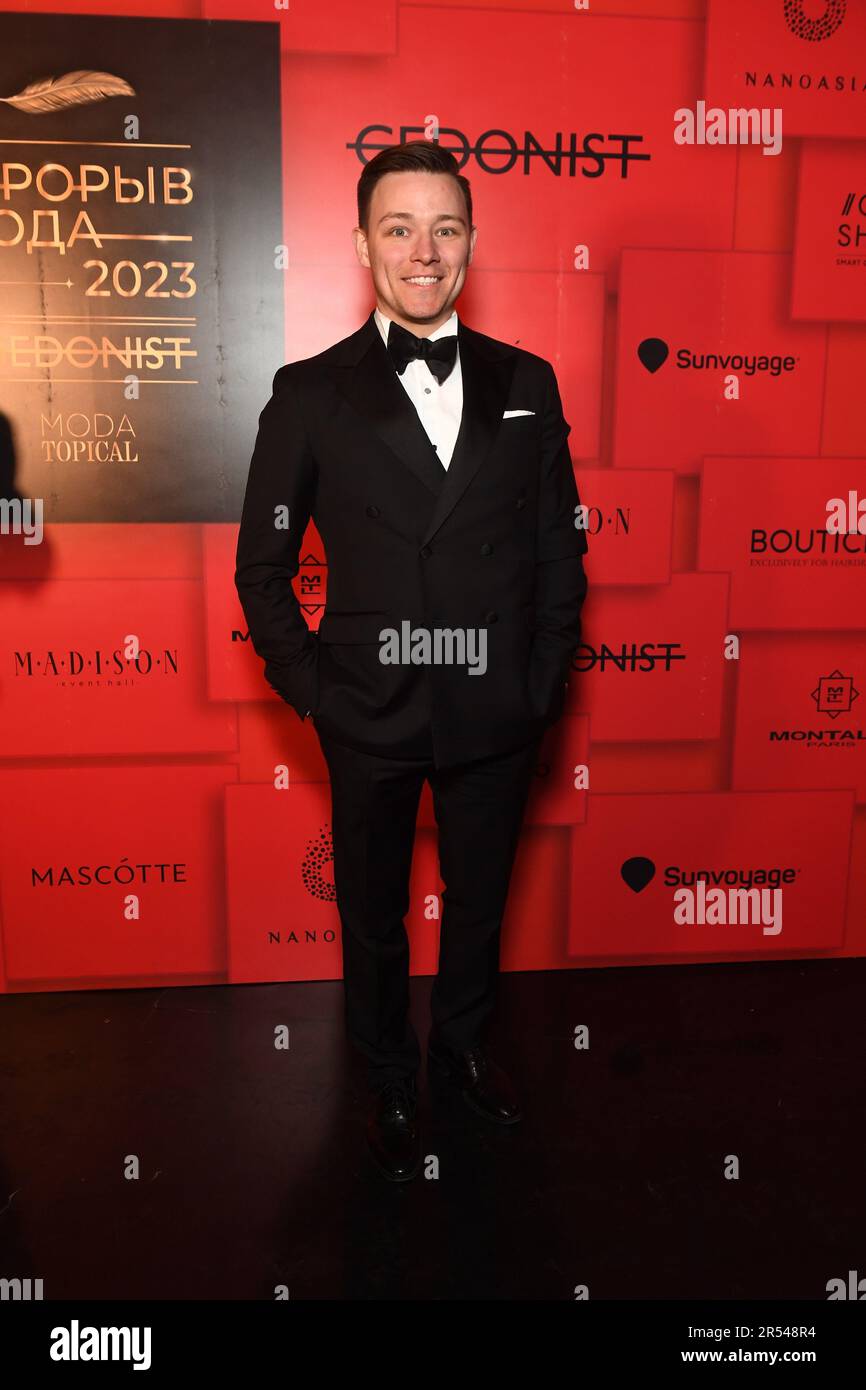 Moscow. Host Gleb Rovinsky at the Breakthrough of the Year 2023 award ...