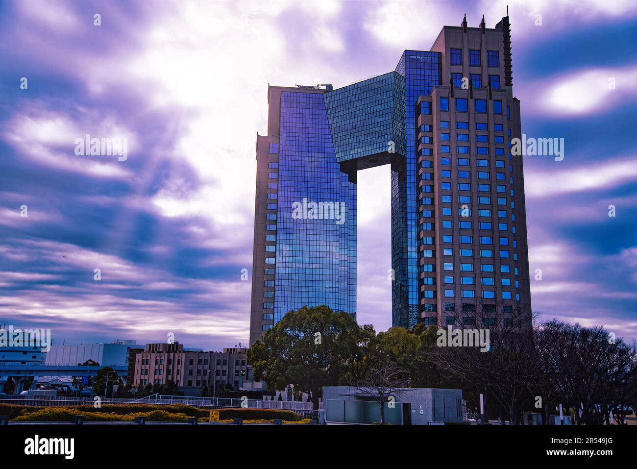 A dusk of cloud reflecting an impressive building cloudy Stock Photo ...
