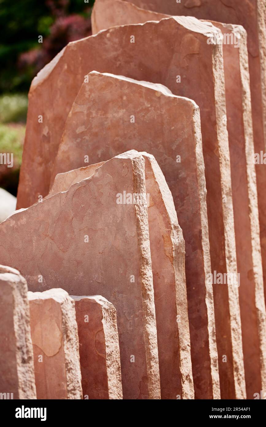 Stacked Slate Stone in various sizes Stock Photo - Alamy