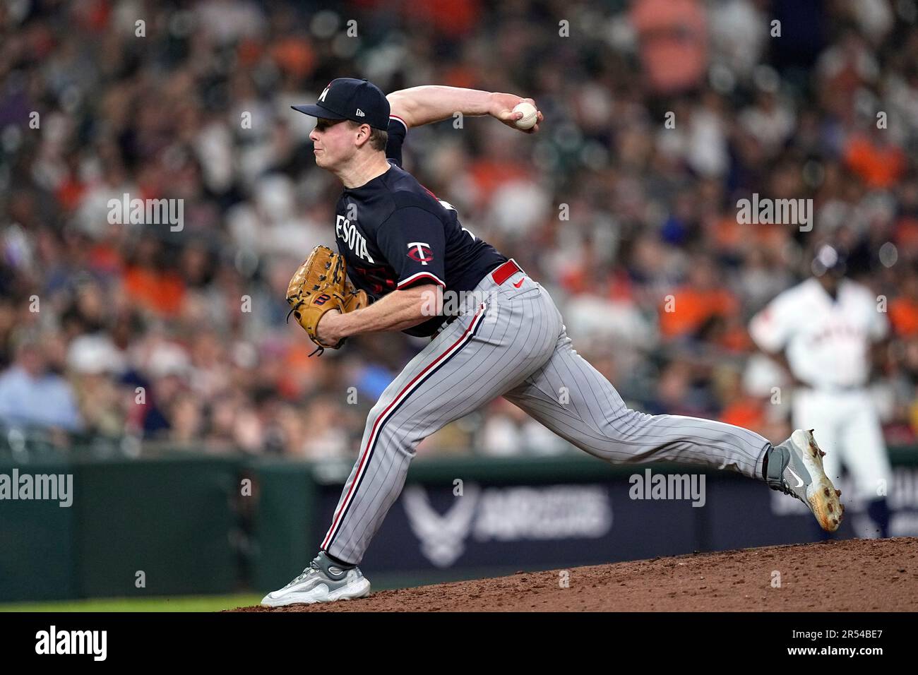 Minnesota Twins starting pitcher Louie Varland throws against the ...