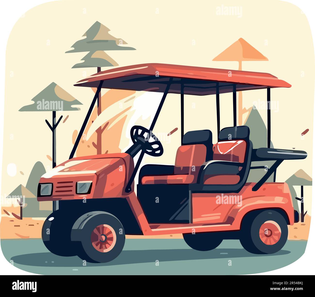 Car driving through landscape Stock Vector Images - Alamy