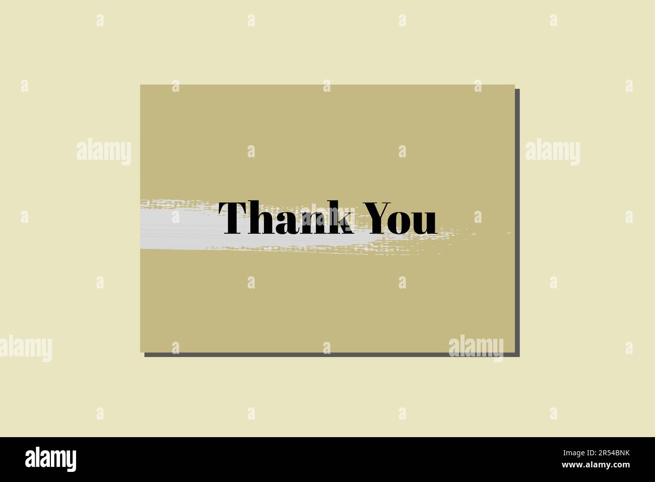 Thank you card template with brush stroke freehand painted and minimal ...