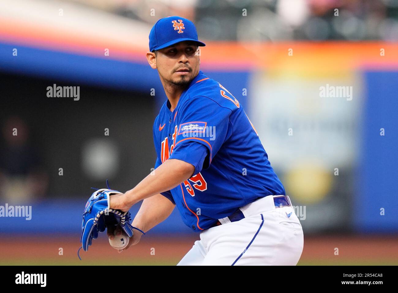 New York Mets' Carlos Carrasco during the first inning of a baseball ...