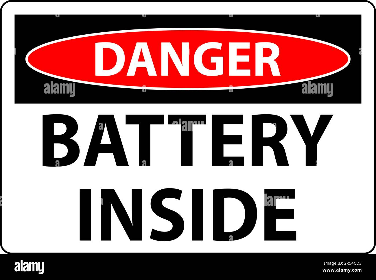 Danger Sign Battery Inside On White Background Stock Vector Image & Art ...