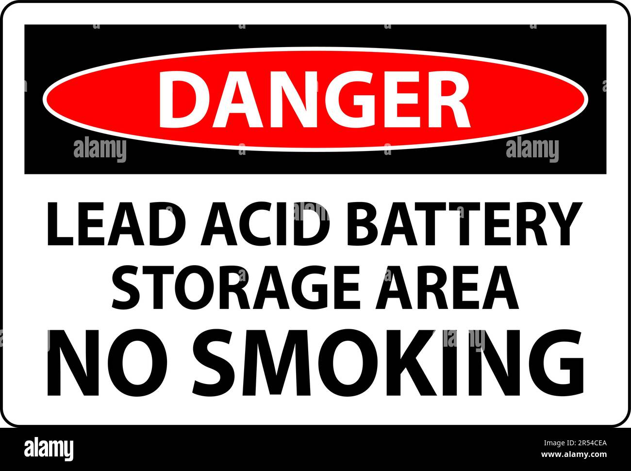 Danger Sign Lead Acid Battery Storage Area, No Smoking Stock Vector ...