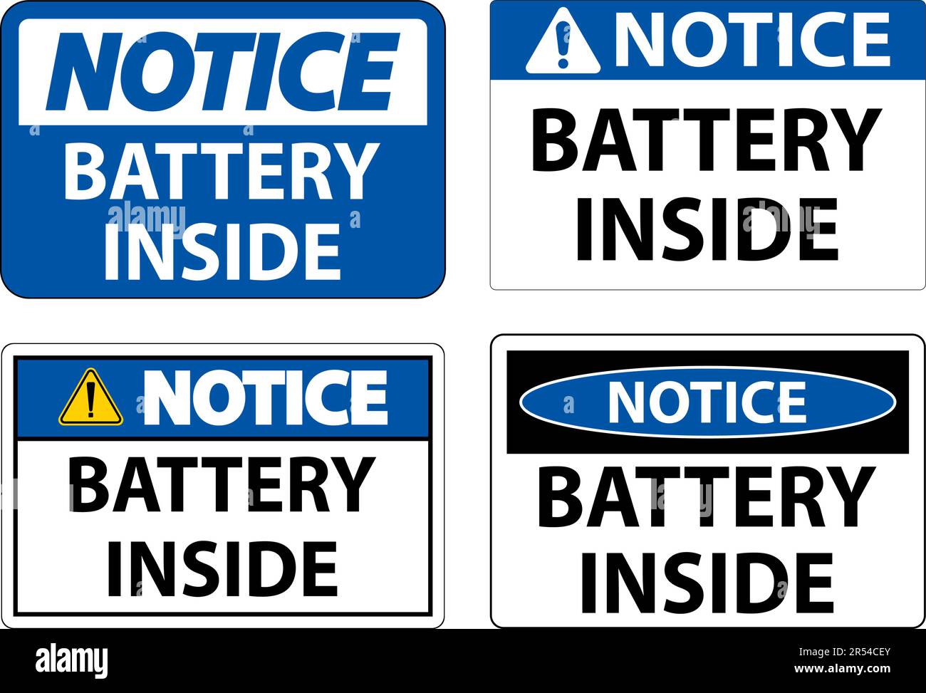 Notice Sign Battery Inside On White Background Stock Vector Image & Art ...