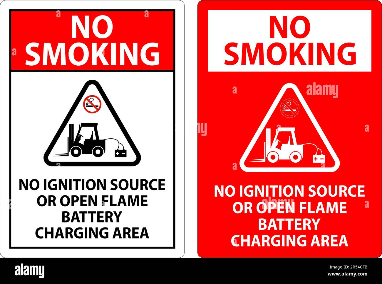 No Smoking Sign No Ignition Source Or Open Flame, Battery Charging Area ...