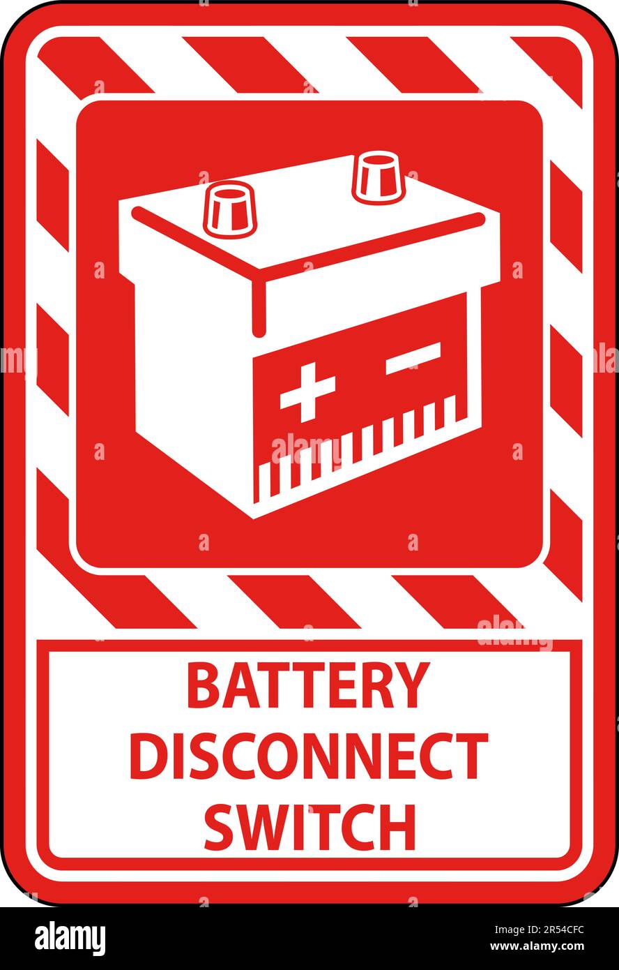 Battery Disconnect Switch Sign On White Background Stock Vector Image ...