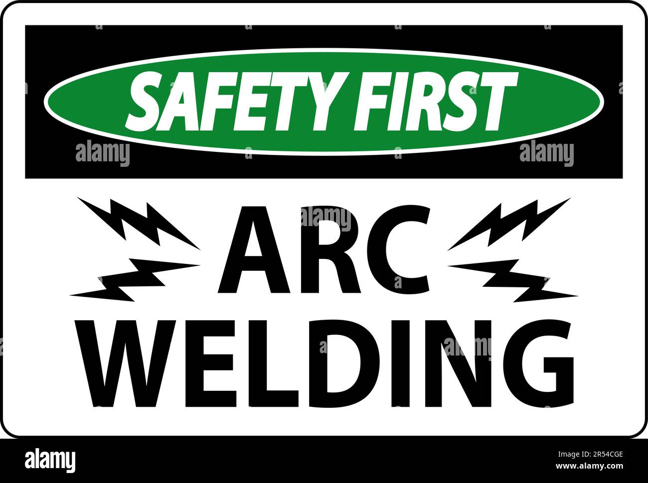 Safety First Sign Arc Welding On White Background Stock Vector Image ...