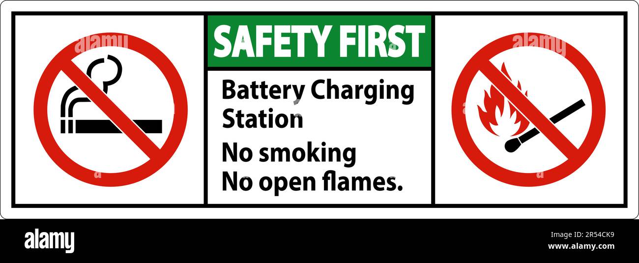 Safety first sign battery charging station hi-res stock photography and ...