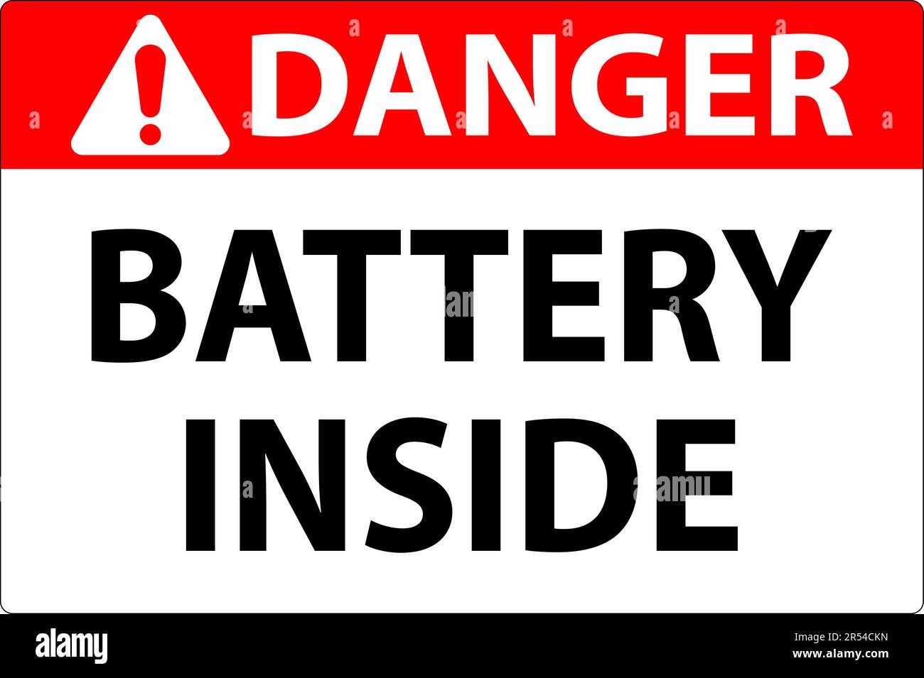 Danger Sign Battery Inside On White Background Stock Vector Image & Art ...