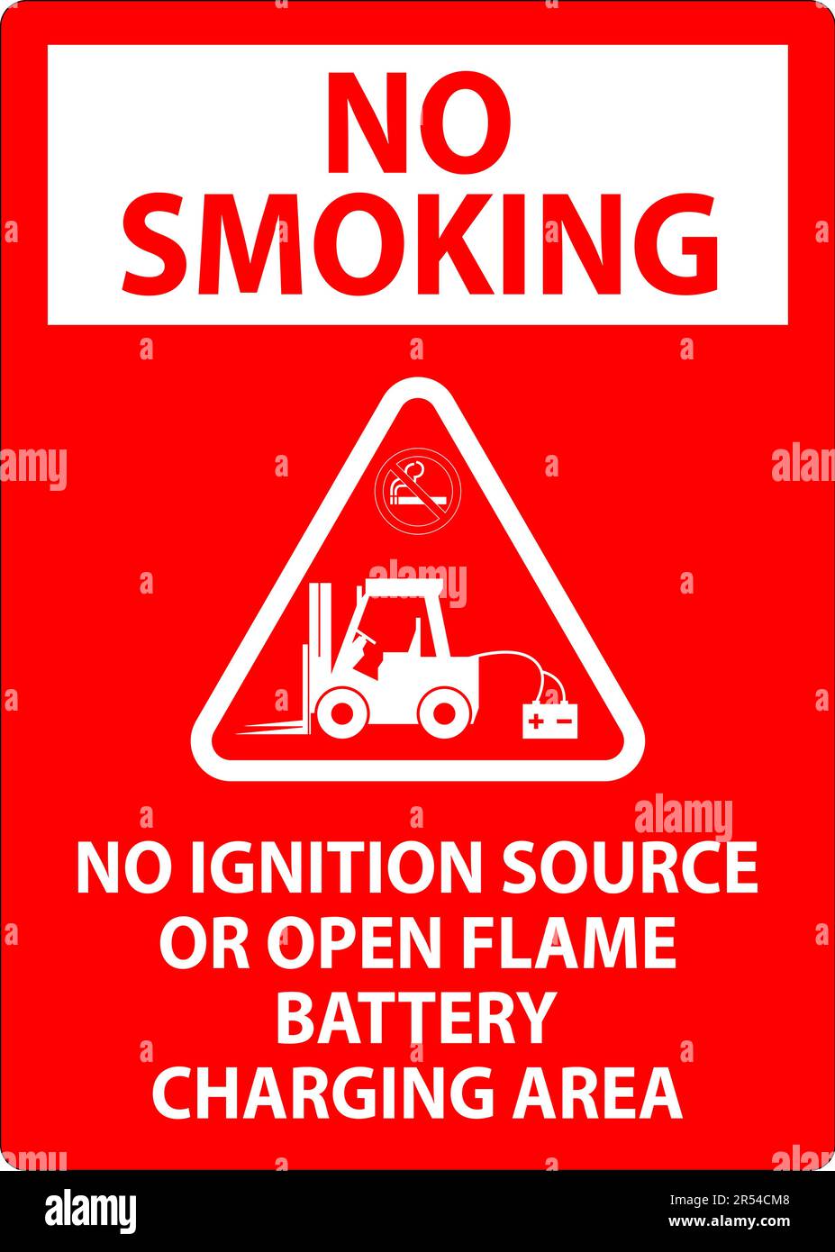 No Smoking Sign No Ignition Source Or Open Flame, Battery Charging Area ...