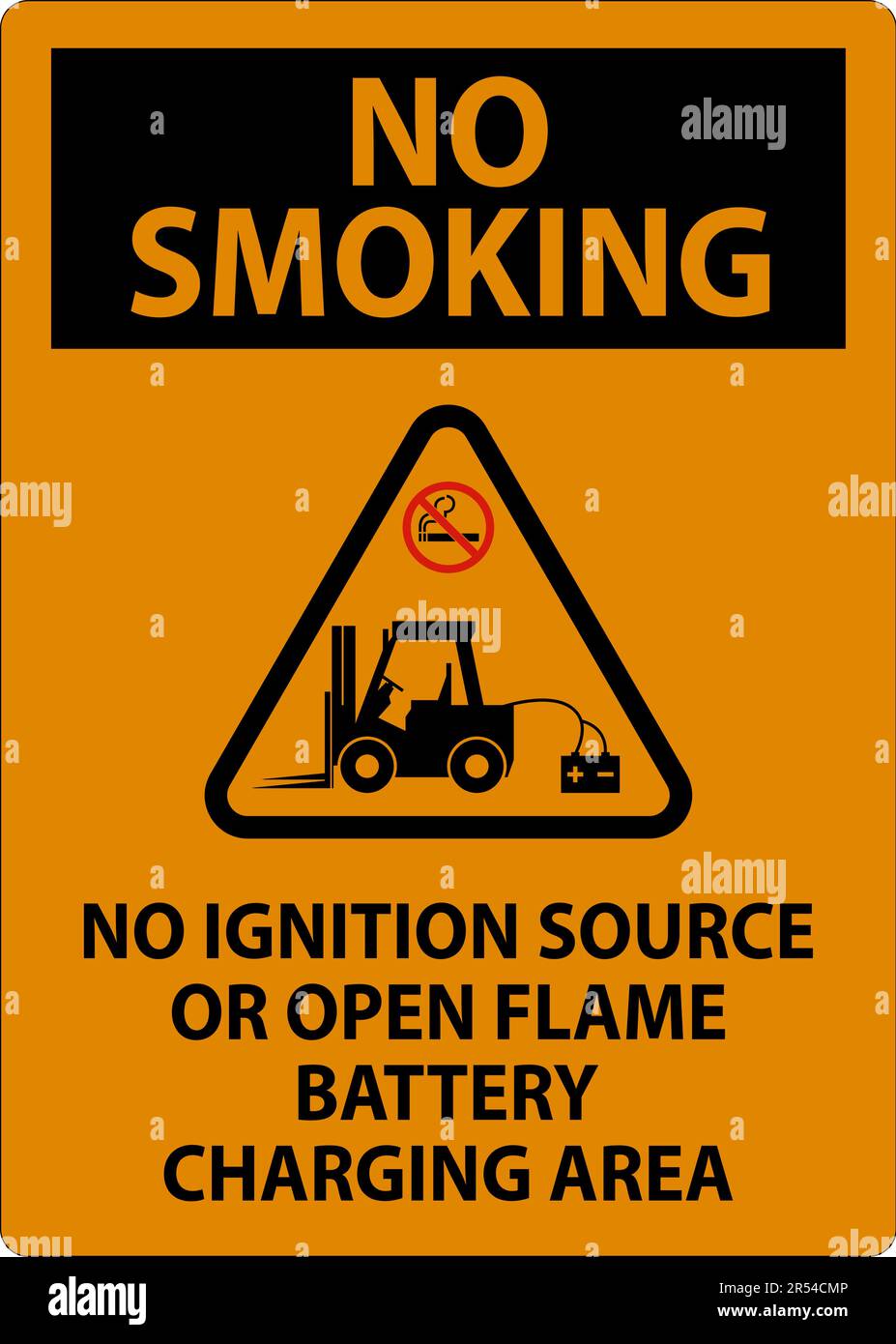 No Smoking Sign No Ignition Source Or Open Flame, Battery Charging Area ...